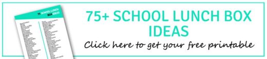 Printable School Lunch Box Ideas List + Healthy Lunch Box Tips
