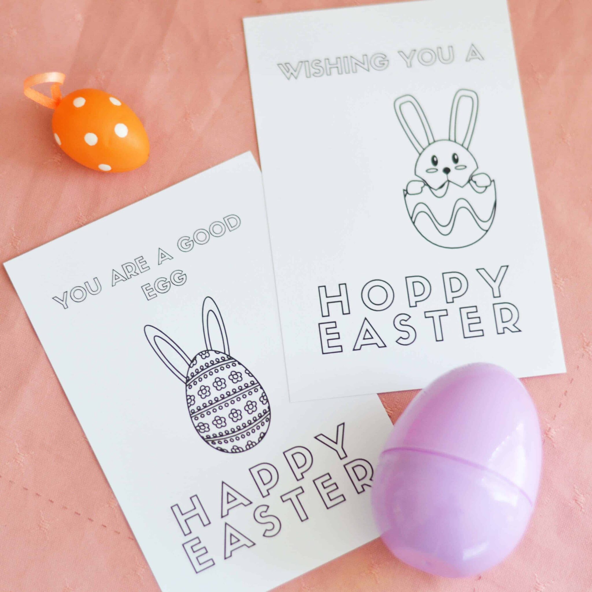 Printable Hoppy Easter Cards & Easter Crayon Gift For Classmates