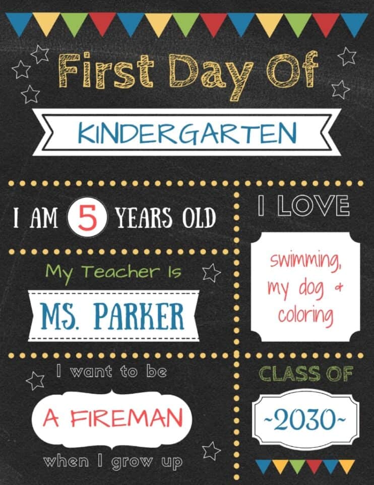 1st & Last Day Of School Photo Ideas & Free First Day Of School Printables