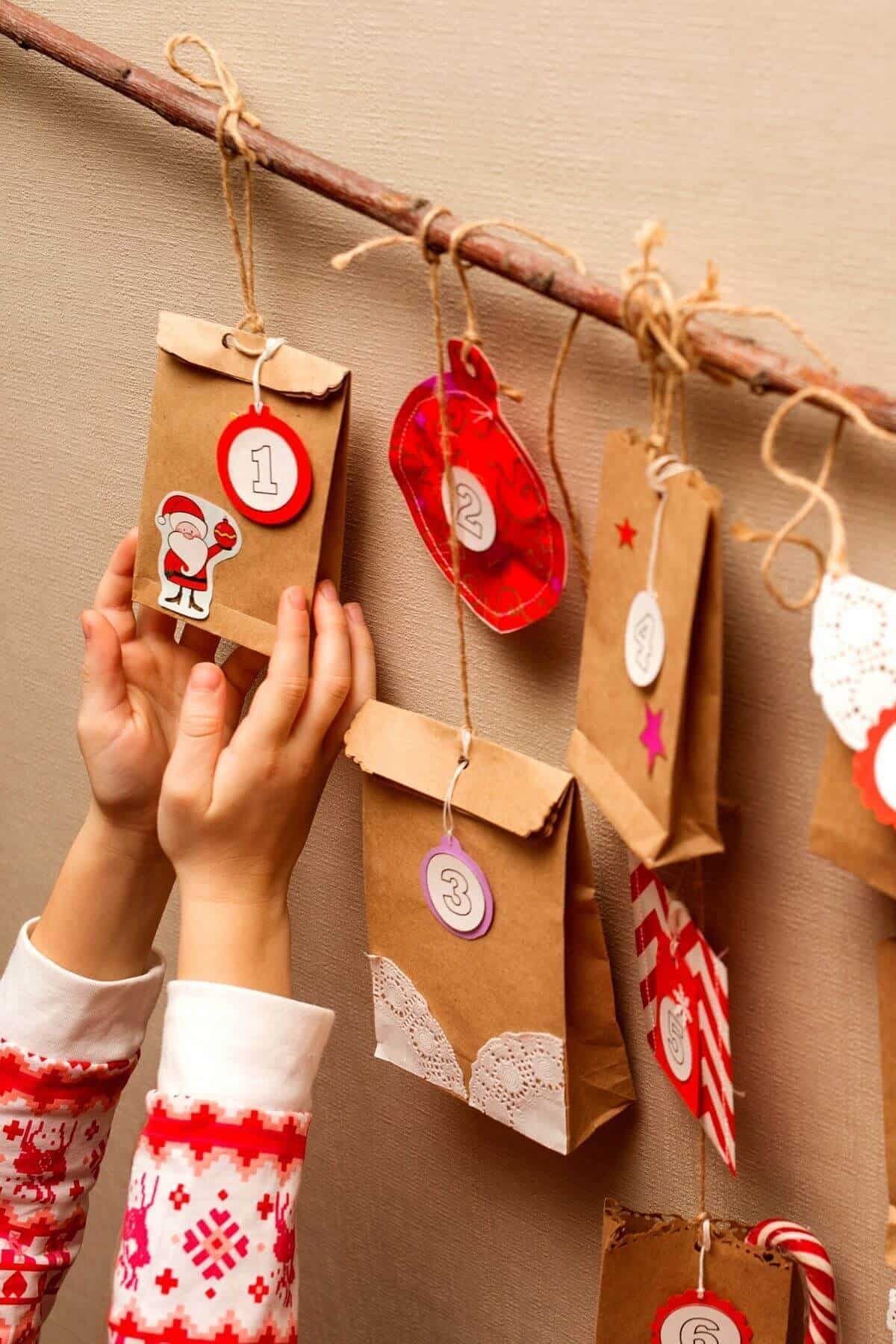 Advent Calendar To Fill Large Gift Paper Bags To Fill Yourself 