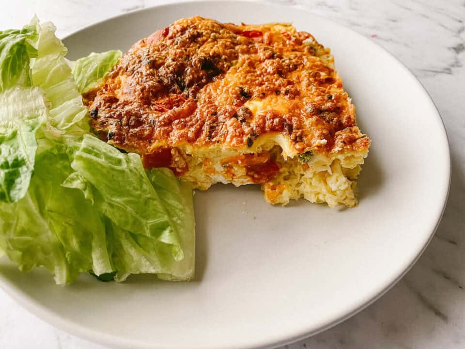 Easy Oven Baked Frittata Recipe With Tomato Bacon And Feta