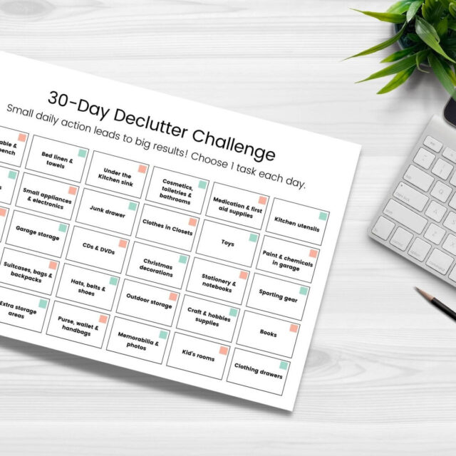 The 30 Day Decluttering Challenge + Free Printable Declutter Checklist