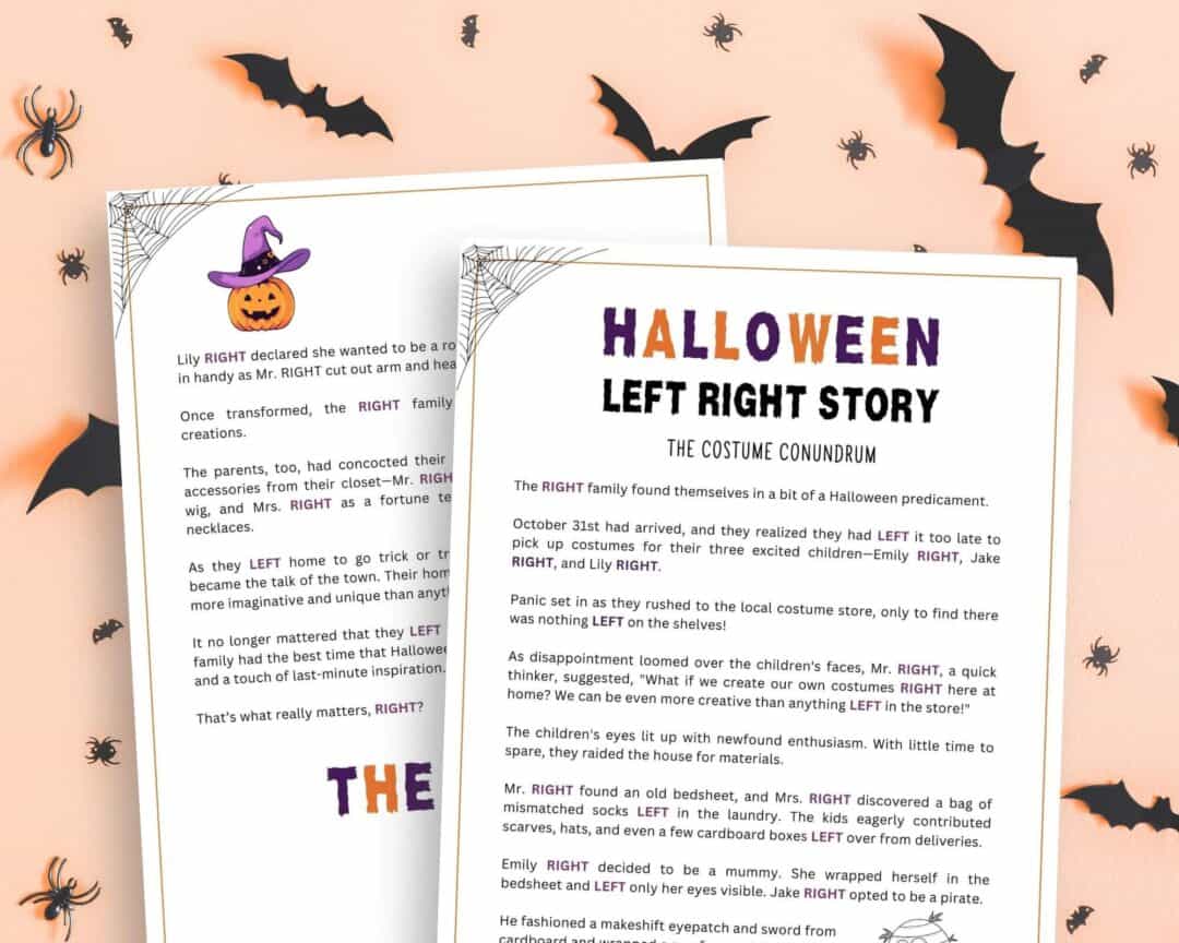 Free Printable Halloween Left Right Game