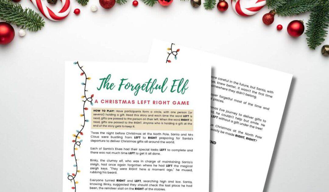 Christmas Left Right Game With Original Story