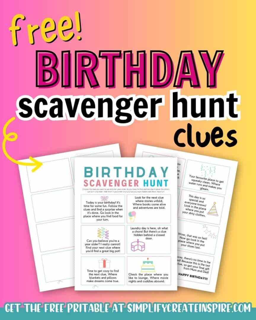 Fun Birthday Scavenger Hunt Ideas With Free Printable Clues