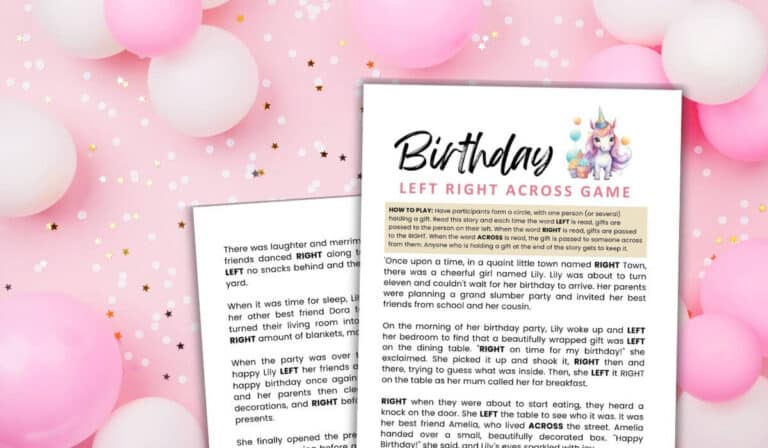Birthday Left Right Game - Fun Birthday Party Game