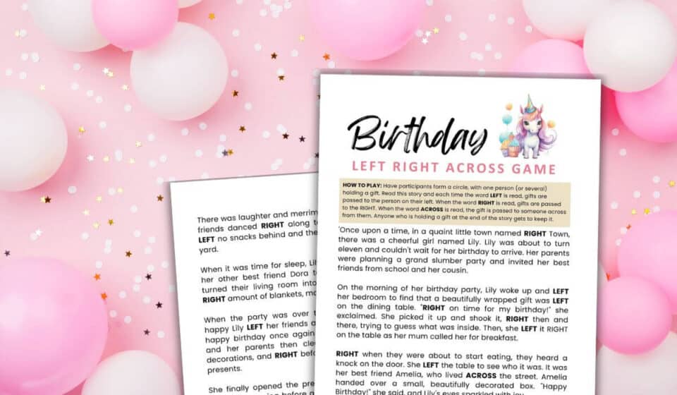 Birthday Left Right Game - Fun Birthday Party Game