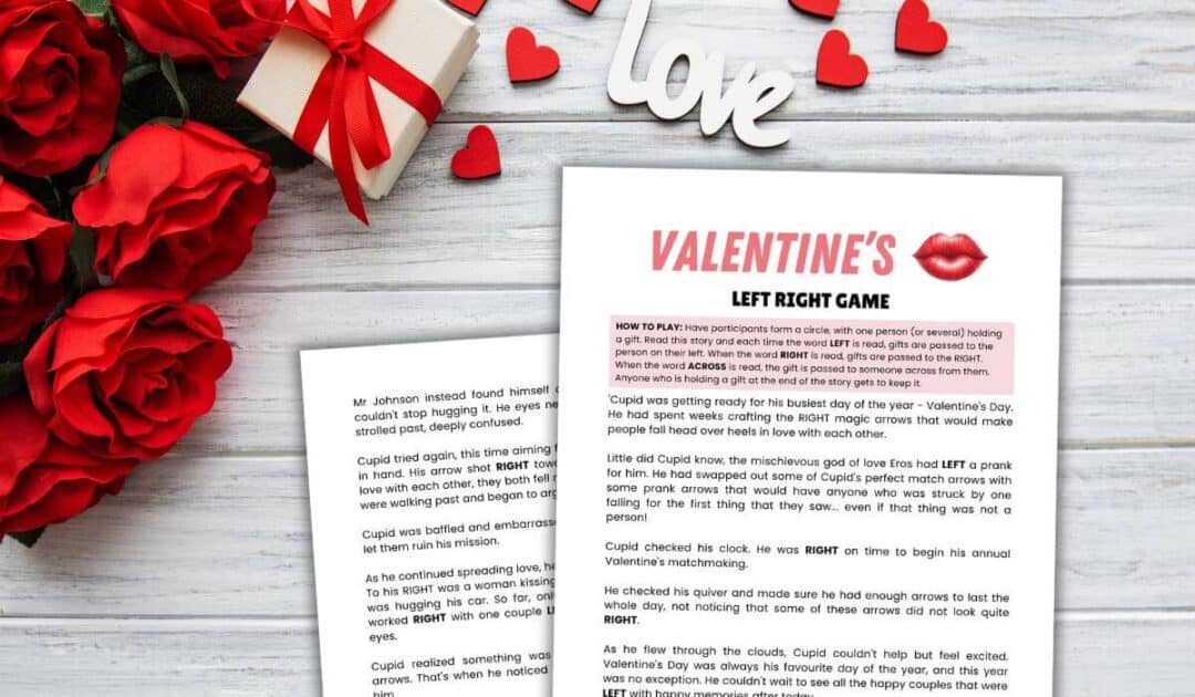 Valentine Left Right Game - Valentine's Day Party Game