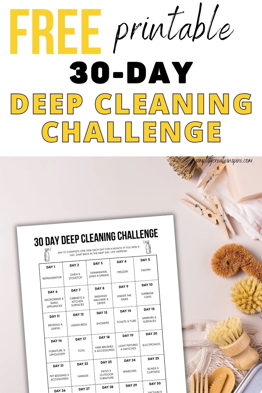 30-Day Deep Cleaning Challenge: One Month To A Spotless Home