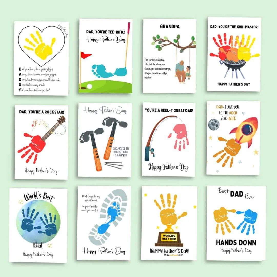 Free Printable Father's Day Handprint Art - Last Minute Gift Idea