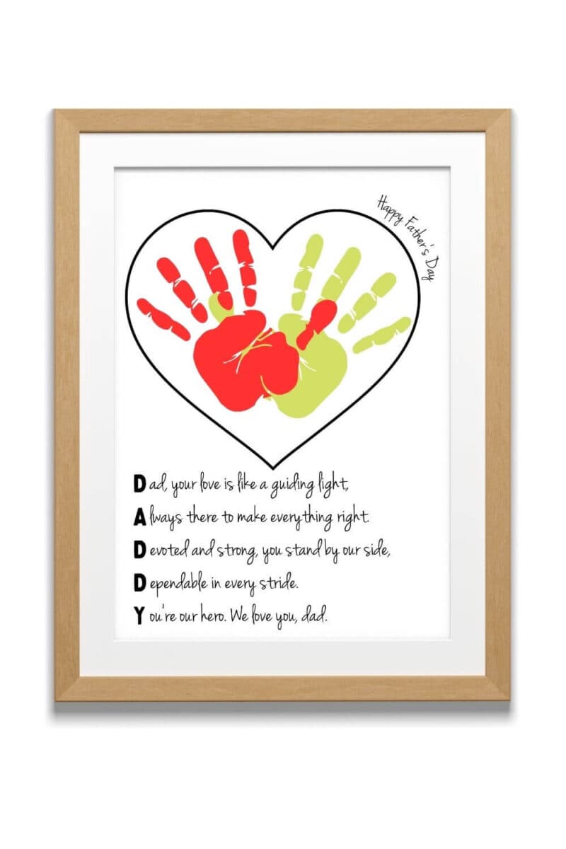 Free Printable Father's Day Handprint Art - Last Minute Gift Idea
