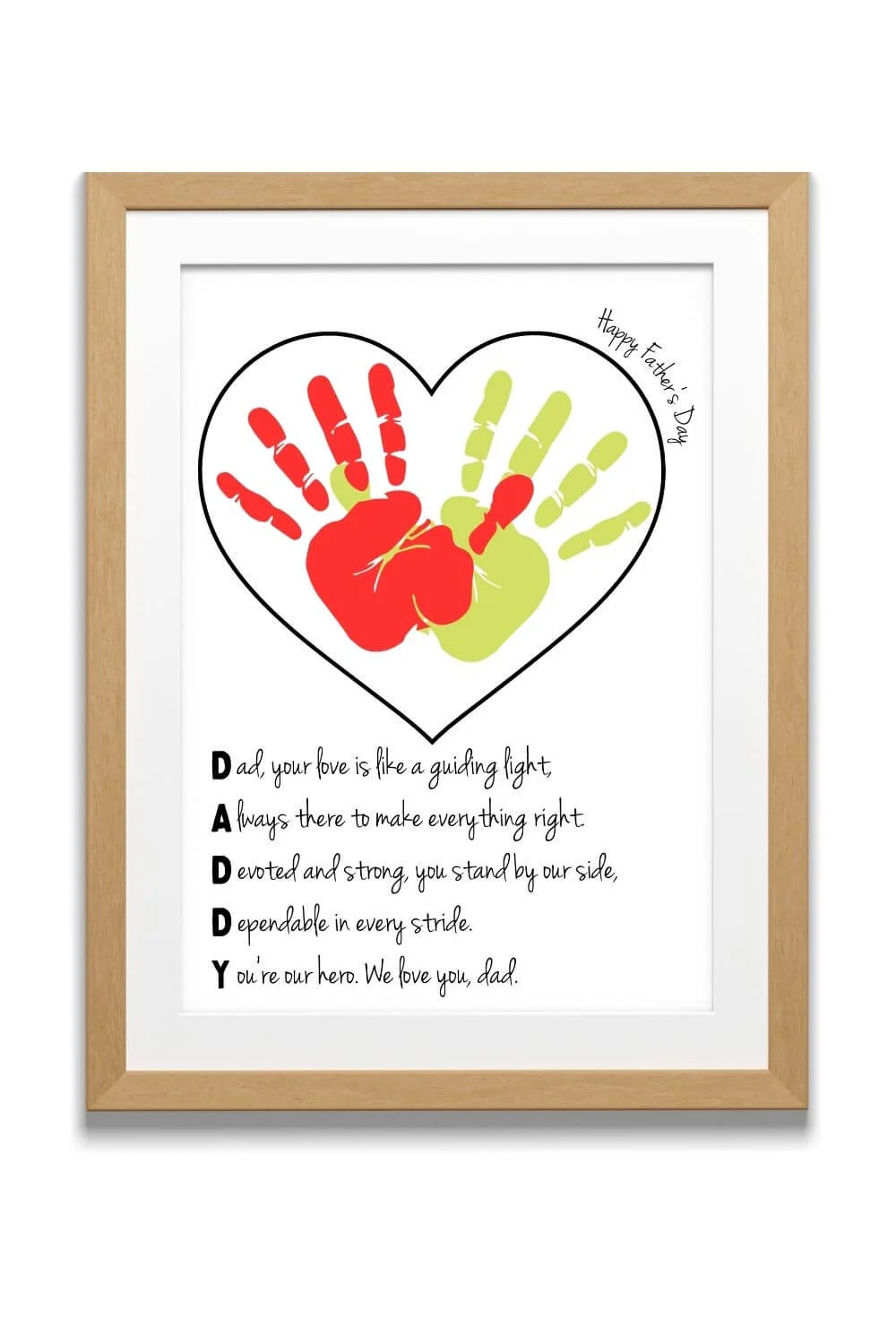 Free Printable Father's Day Handprint Art - Last Minute Gift Idea