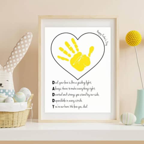 Free Printable Father's Day Handprint Art - Last Minute Gift Idea