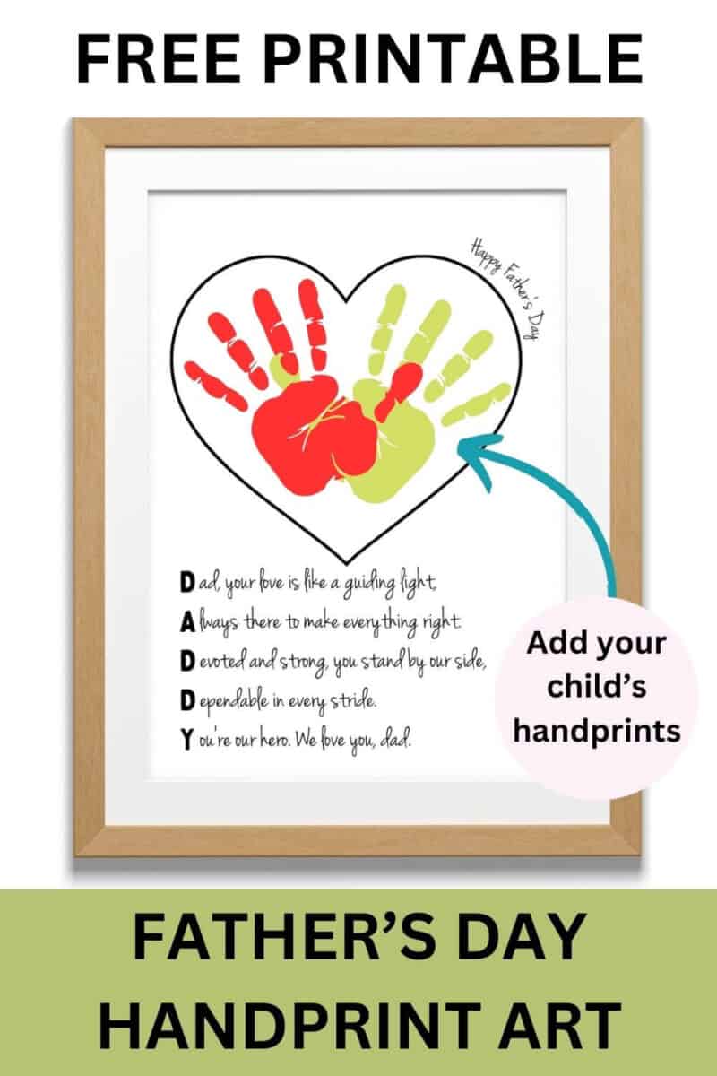 Free Printable Father's Day Handprint Art - Last Minute Gift Idea