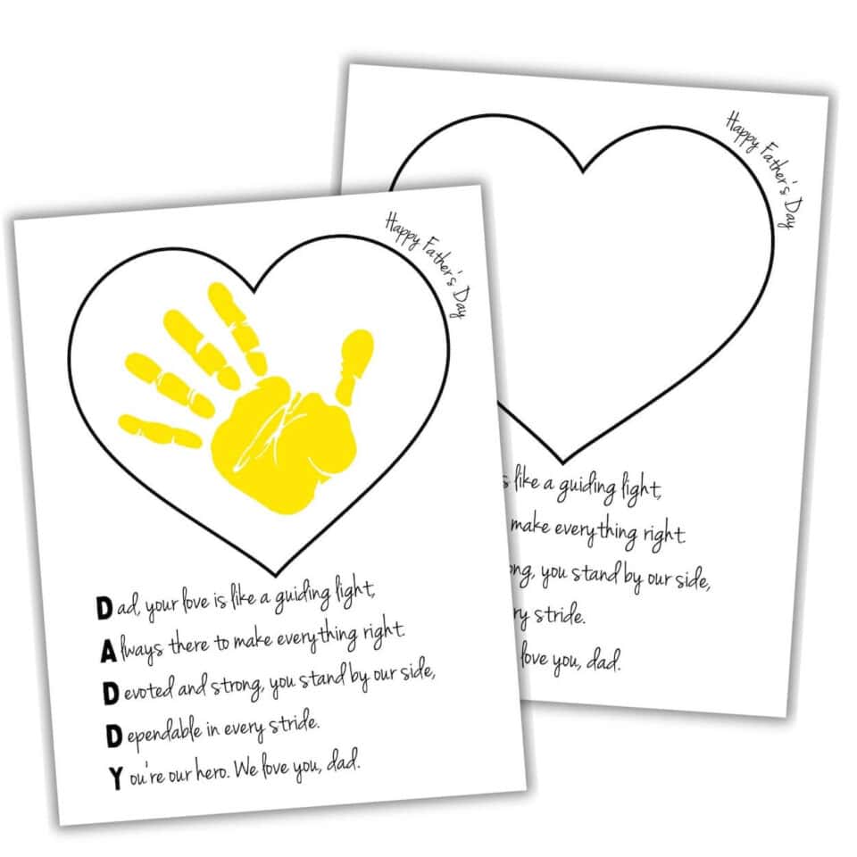 Free Printable Father's Day Handprint Art - Last Minute Gift Idea