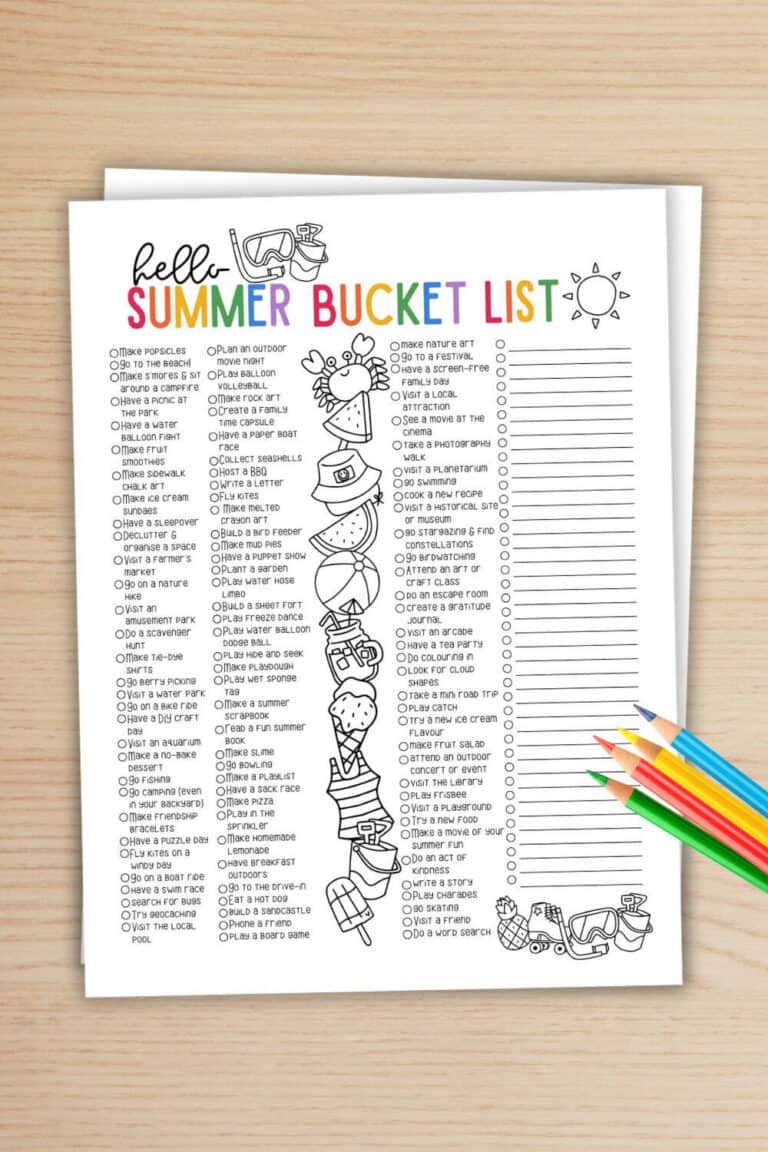 100 Fun Summer Bucket List Ideas + Free Printable