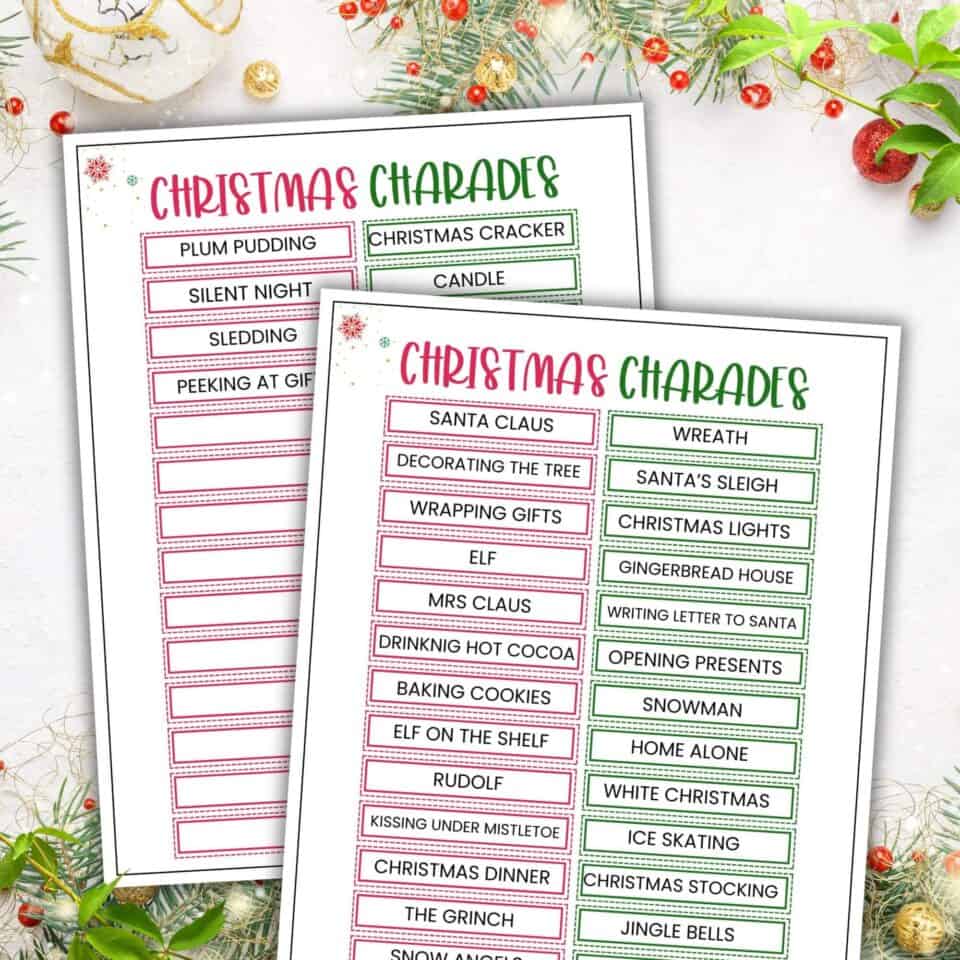 Free Printable Christmas Charades Game (3 Ways To Play)
