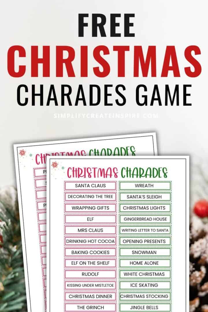 Free Printable Christmas Charades Game (3 Ways To Play)