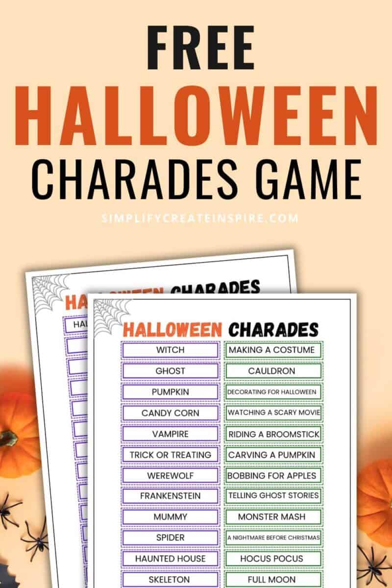 Free Printable Halloween Charades Game