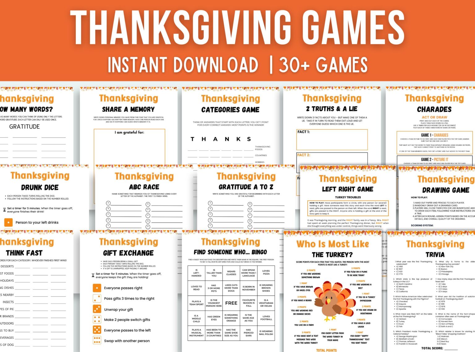 25 Thanksgiving Games For Families & Friends